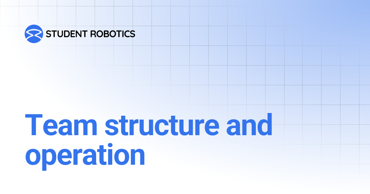 Team structure and operation | SR Operations Manual